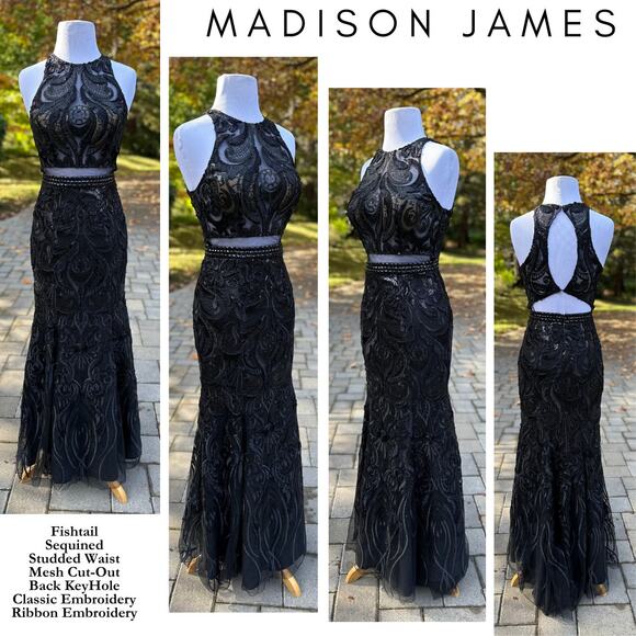 madison james | Dresses | Madison James Black Prom Maxi Formal Dress ...